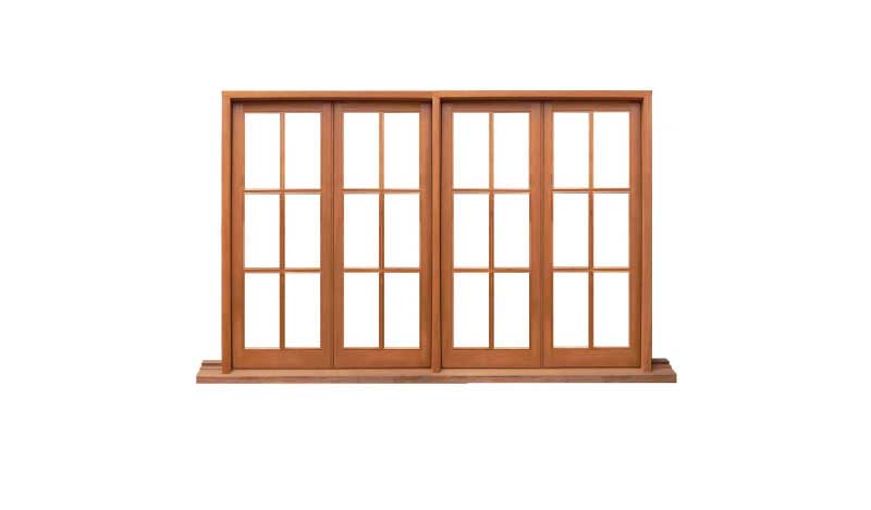 6 light: four sash mullion casement