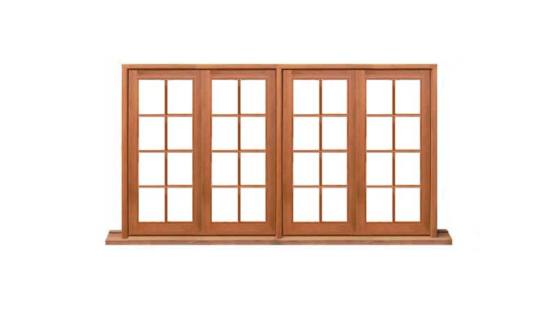 8 light: four sash mullion casement