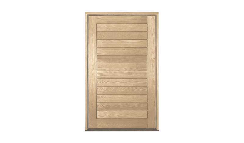 horizontal plank oak pivot: door in frame