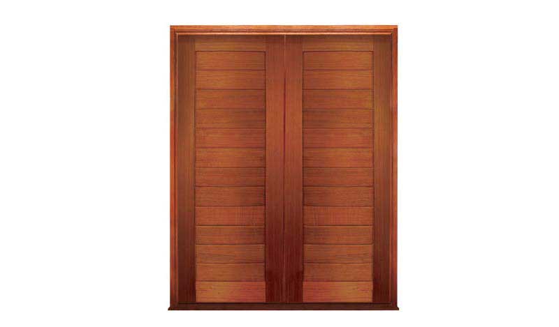 horizontal plank: double door