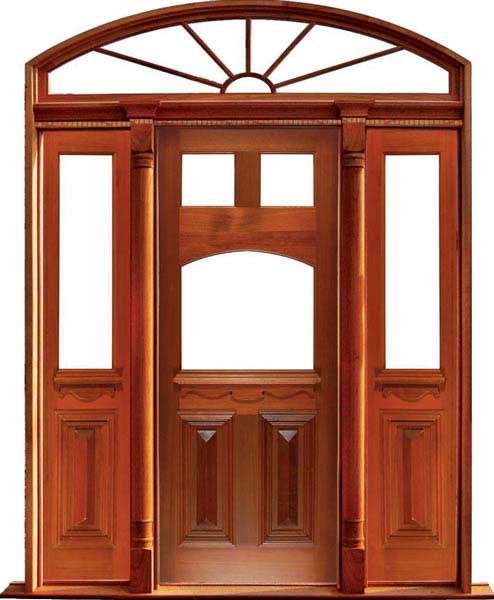queen anne: single door + two sidelights
